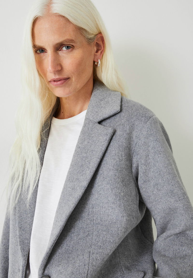 HUSH Jayde Blazer Coat in Grey | endource