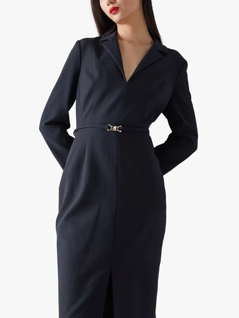 L.K. BENNETT Frankie Belted Dress in Blue | Endource