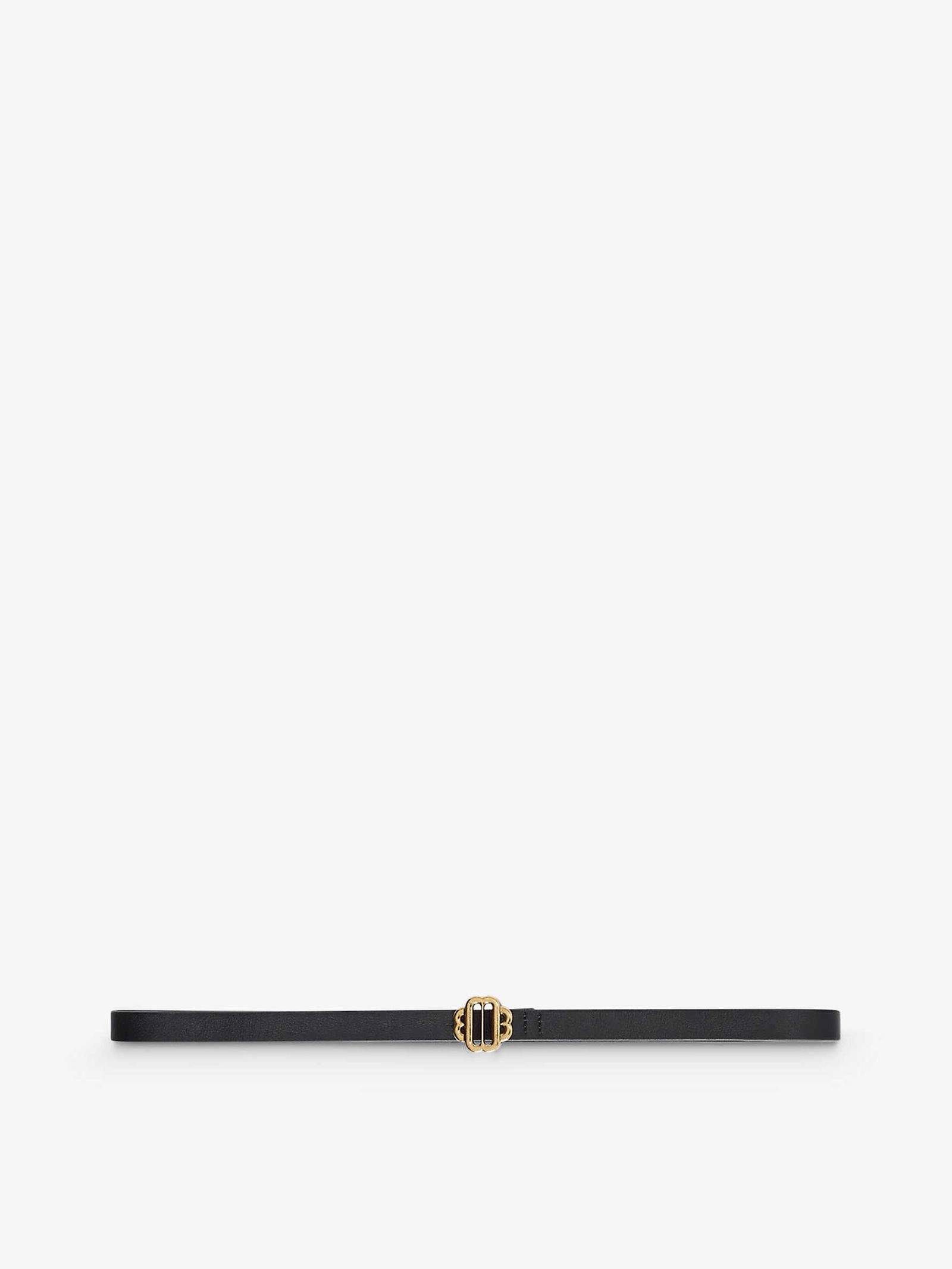 MAJE Logo-Buckle Leather Belt in Noir / Gris | Endource
