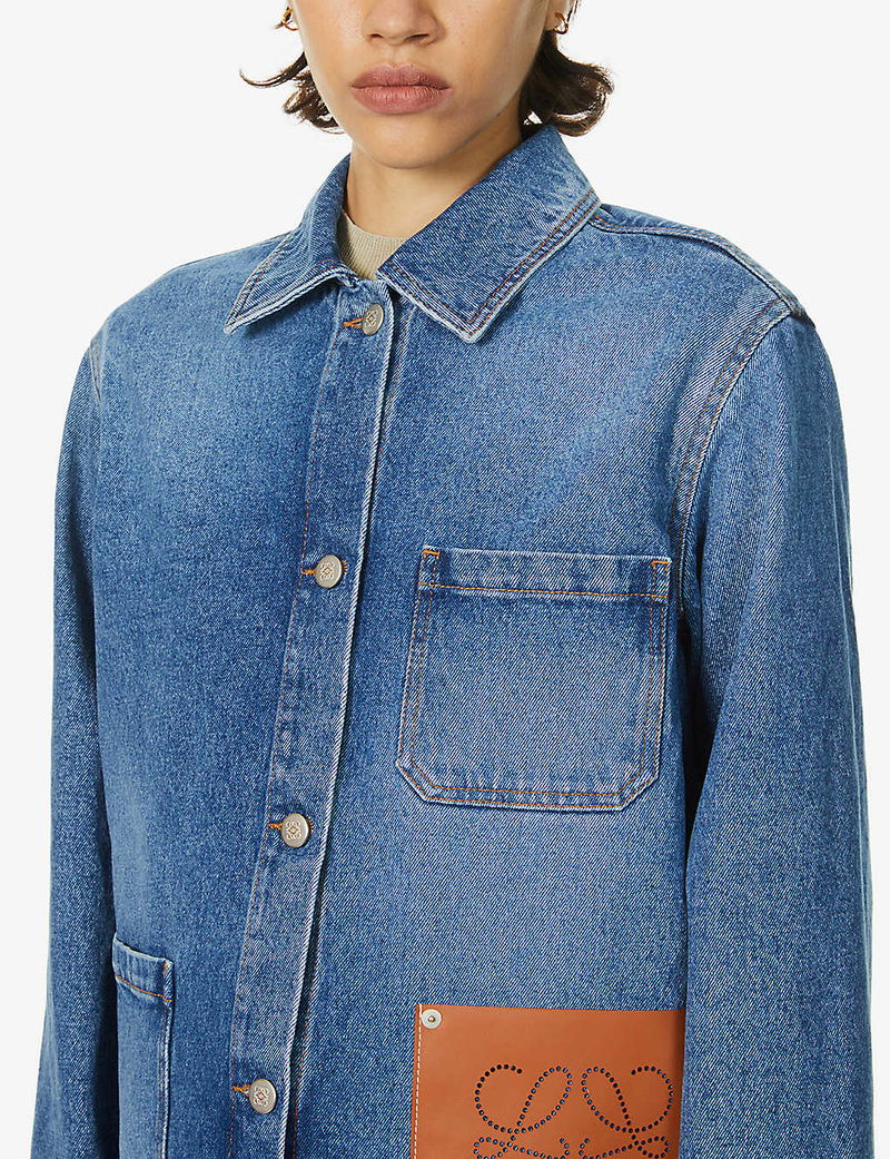LOEWE Anagram-Patch Denim Jacket in BLUEDENIM | Endource