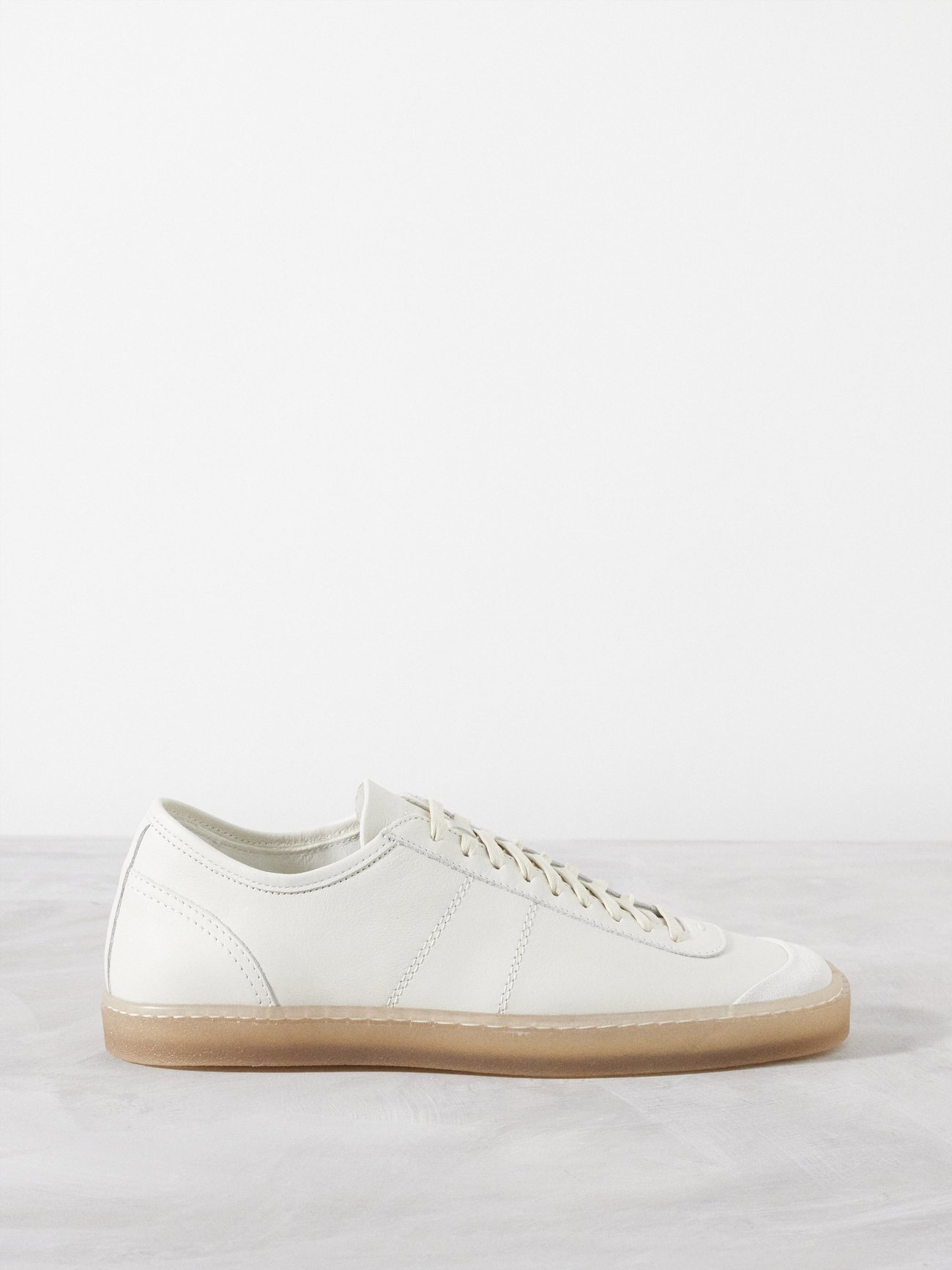 LEMAIRE Linoleum Low-Top Leather Trainers in White | endource