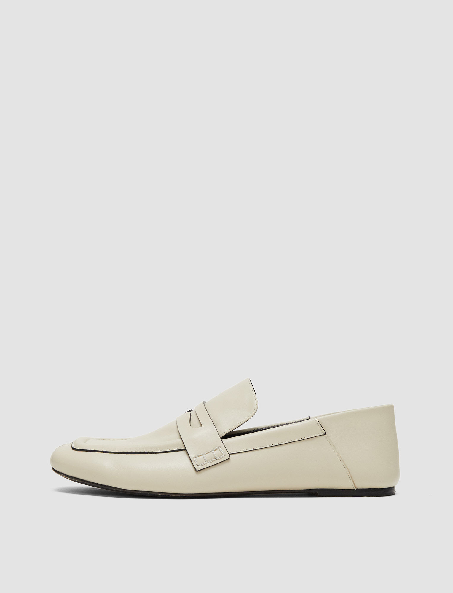 JOSEPH Leather Loafer in Parchment | Endource