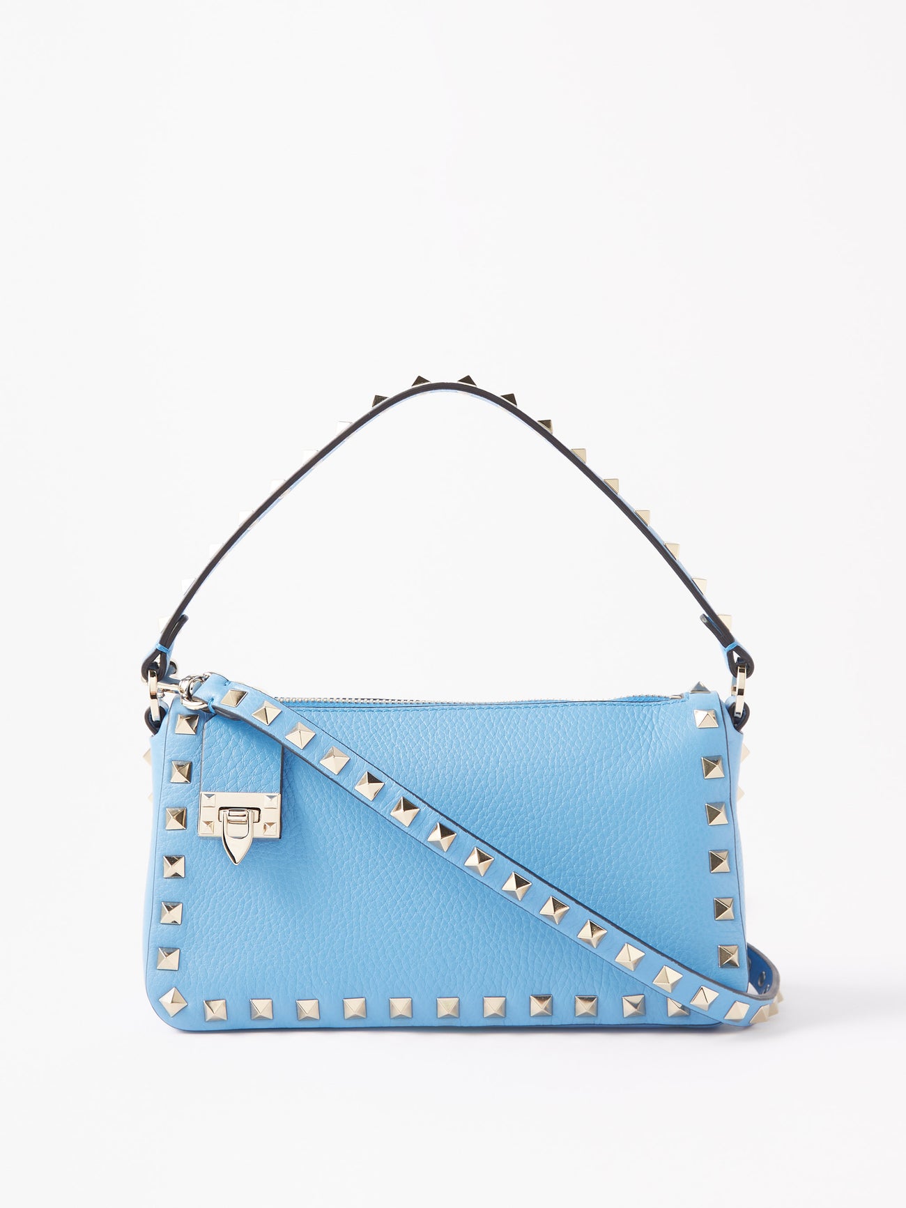 Valentino Rockstud Small Leather Shoulder Bag in Blue | endource