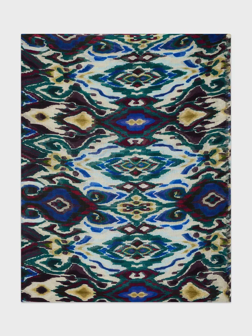 Gerard Darel Grayson Abstract Print Scarf in Green | Endource