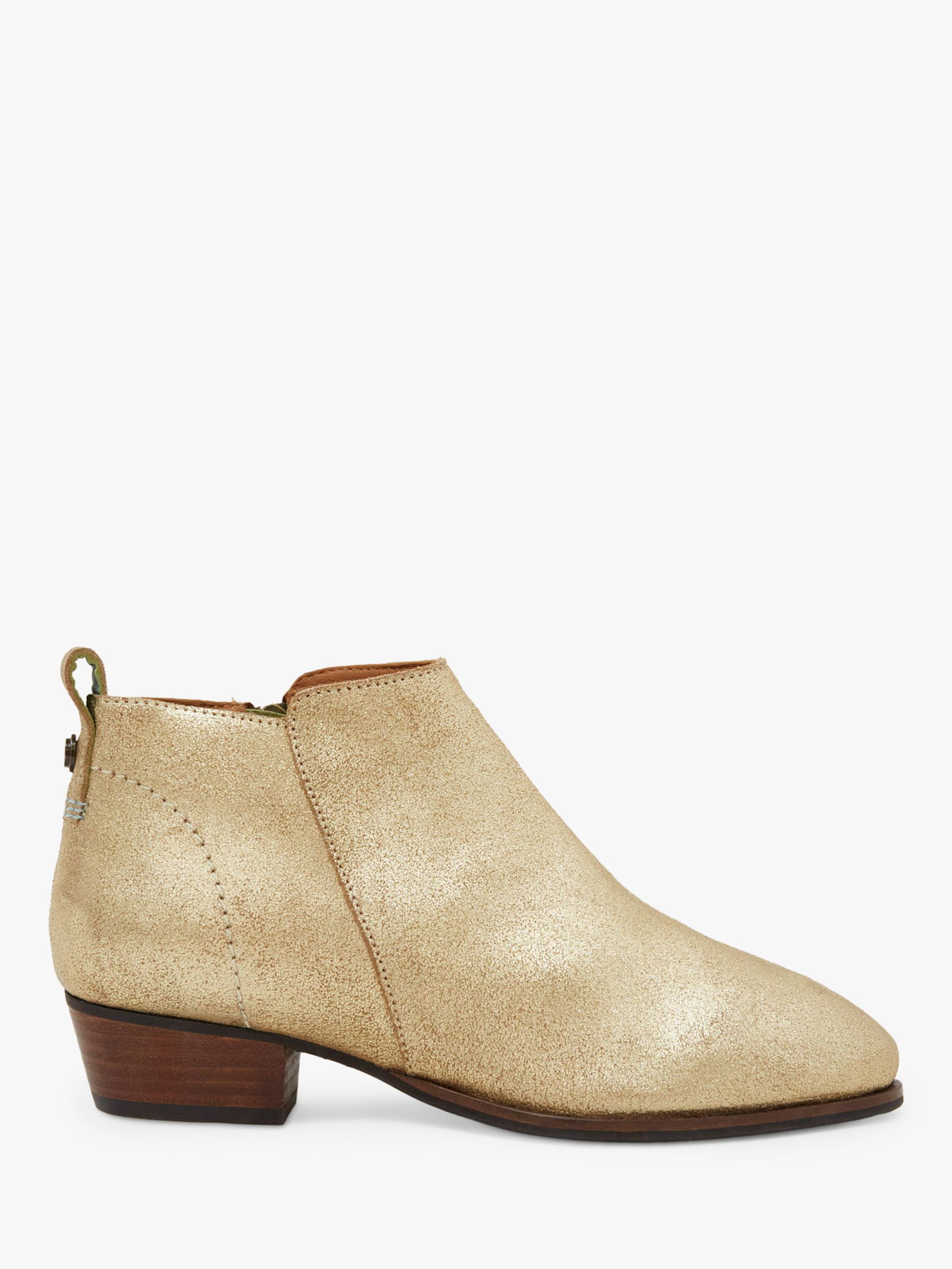 WHITE STUFF Willow Leather Shoe Boots in Gld Tn Met | endource