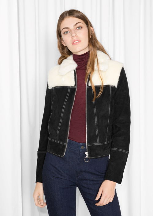 & OTHER STORIES Fuzzy Suede Jacket | endource