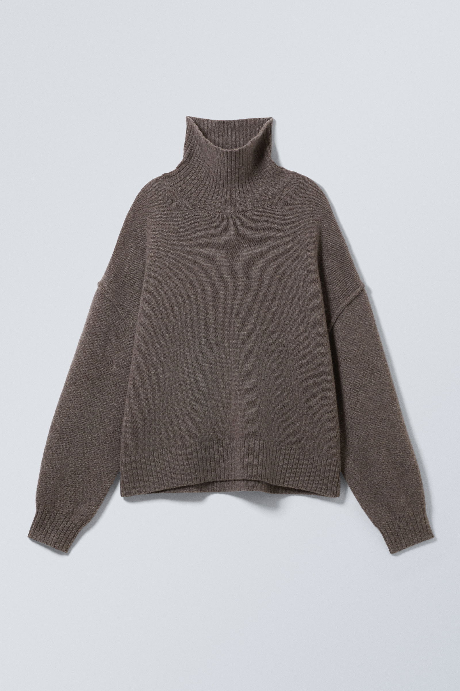 WEEKDAY Wool Turtleneck Sweater in Dark Mole | endource