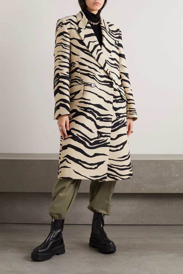 STELLA MCCARTNEY Double-Breasted Zebra-Print Coat | endource