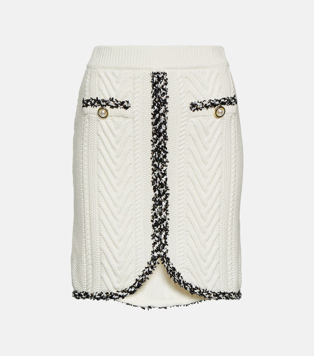 REBECCA VALLANCE Demy Cable-Knit Cotton Miniskirt | endource