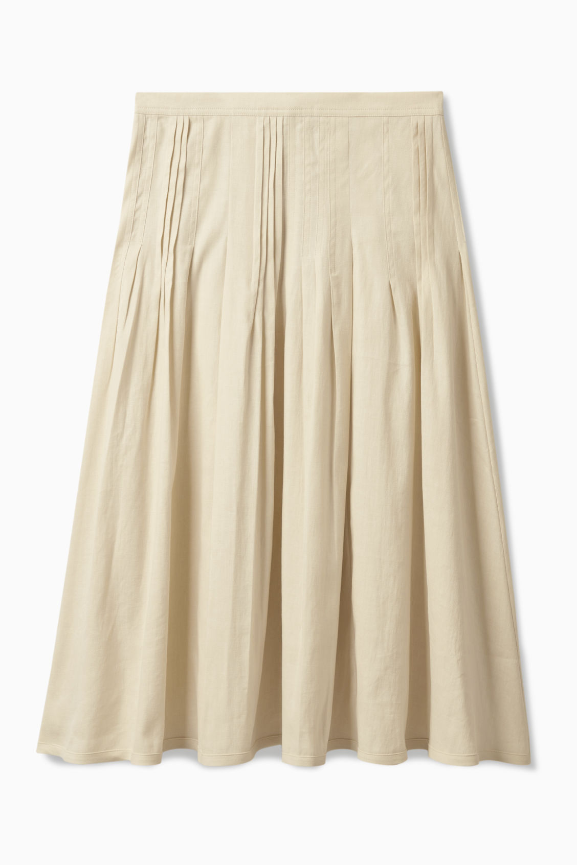 COS Pleated A-Line Skirt in BEIGE | endource