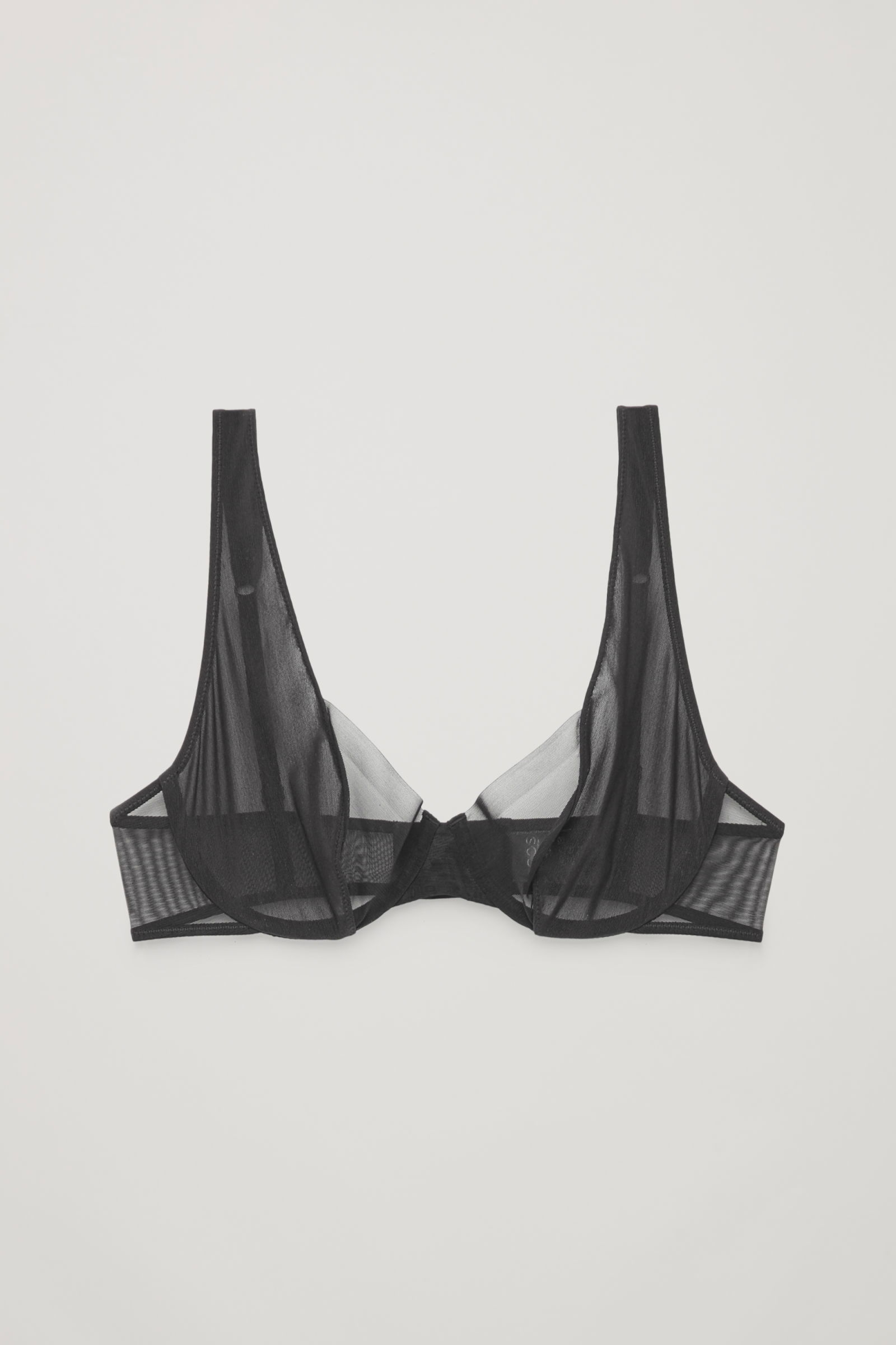 Cos Mesh Underwired Bra In Black Endource