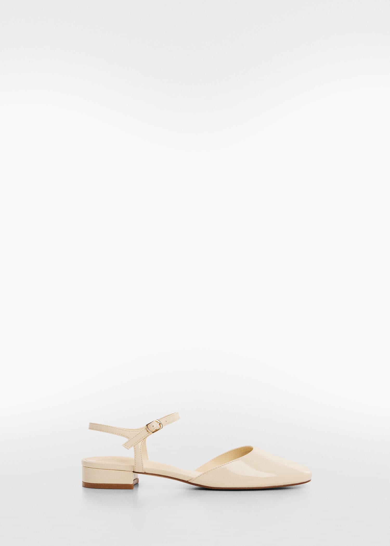 MANGO Patent Leather-Effect Slingback Shoes in Ecru | Endource
