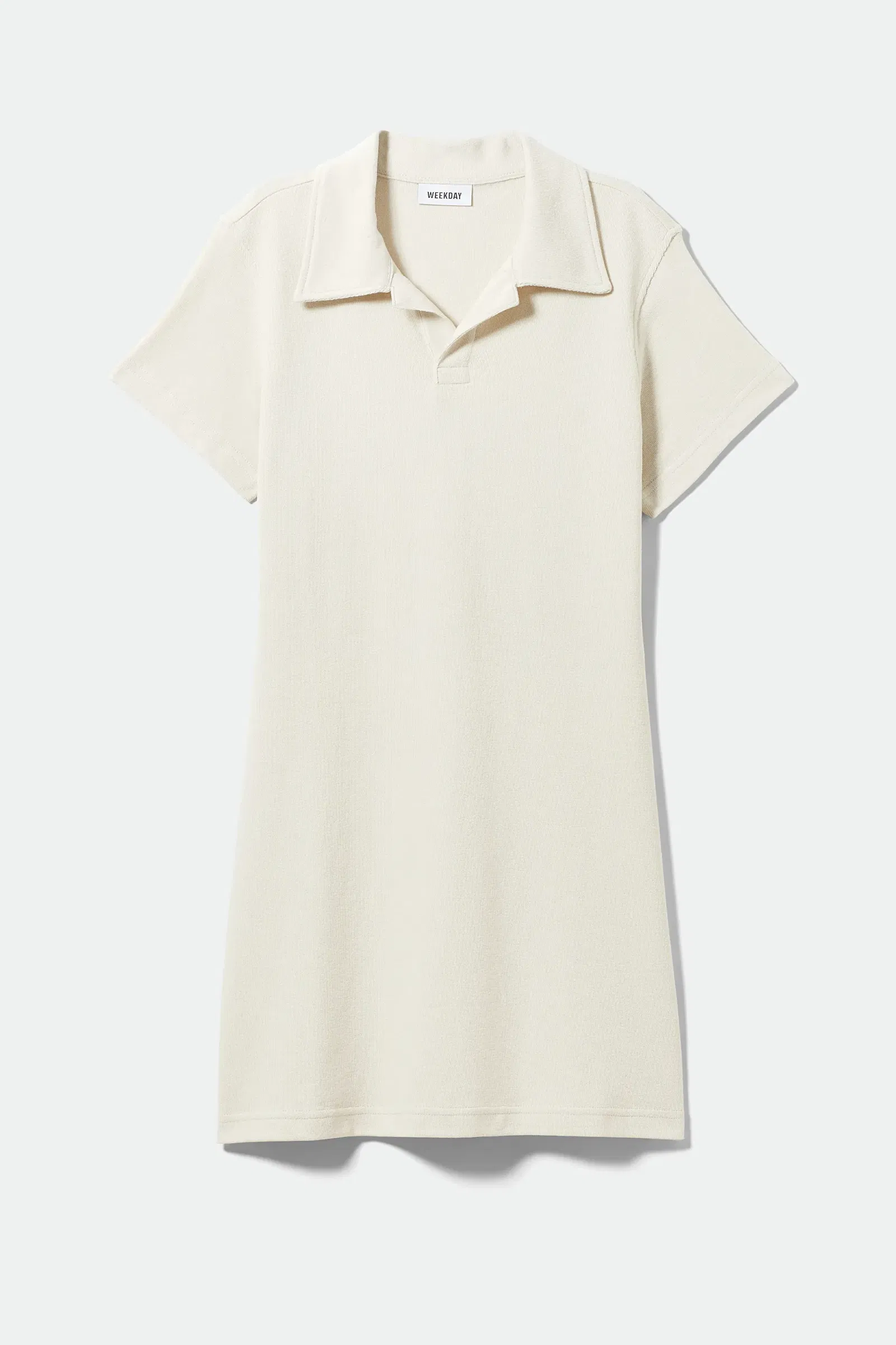 WEEKDAY Sia Polo Dress in Off-white | endource