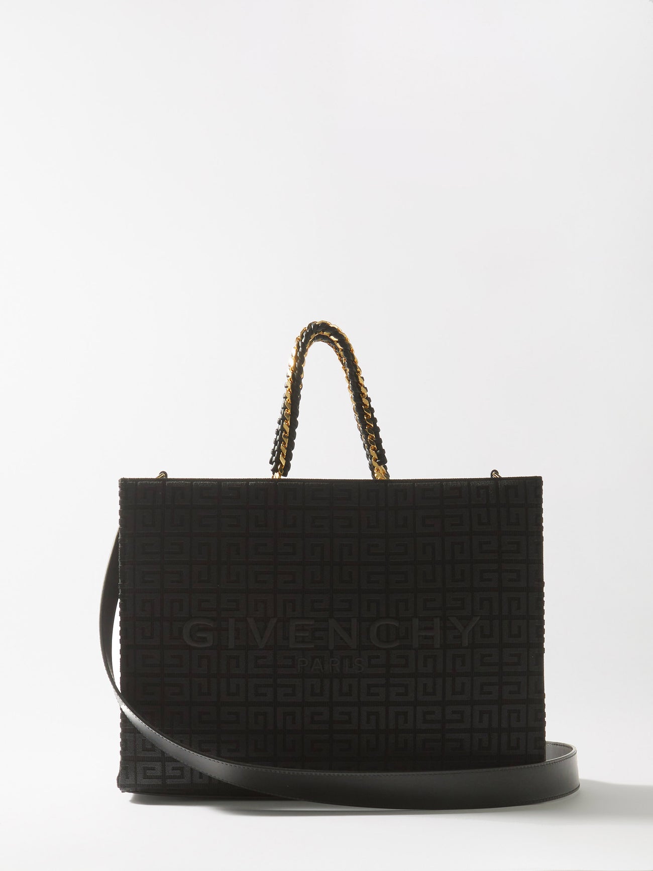 GIVENCHY G-Tote 4G-Embroidered Canvas Tote Bag in Black | Endource