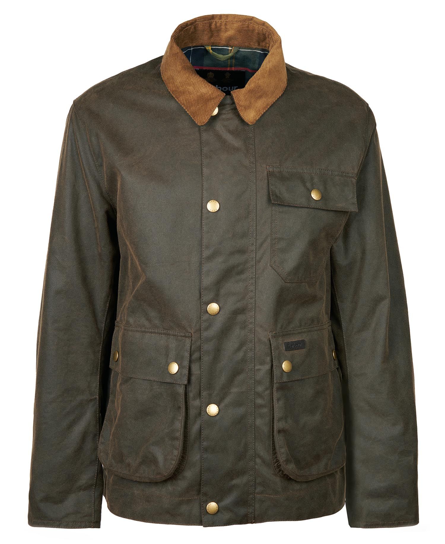 BARBOUR Meldon Waxed Jacket in Brown/Classic Tartan | Endource