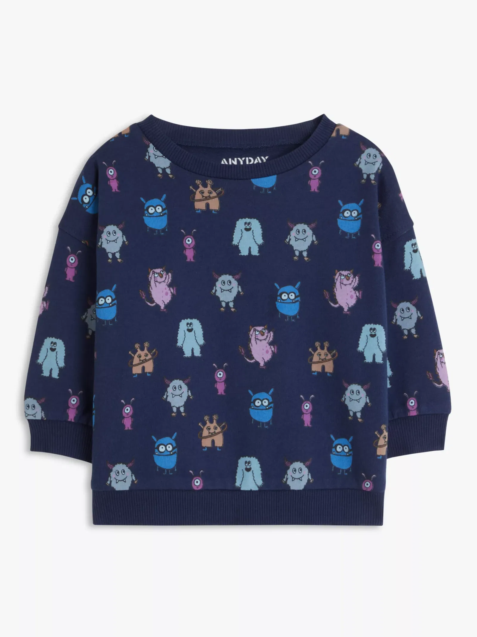 JOHN LEWIS ANYDAY Baby Monster Jumper in Blue/Multi | endource