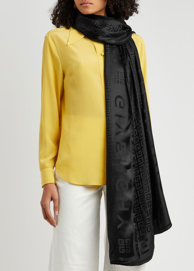 GIVENCHY Logo-Jacquard Silk Scarf | endource