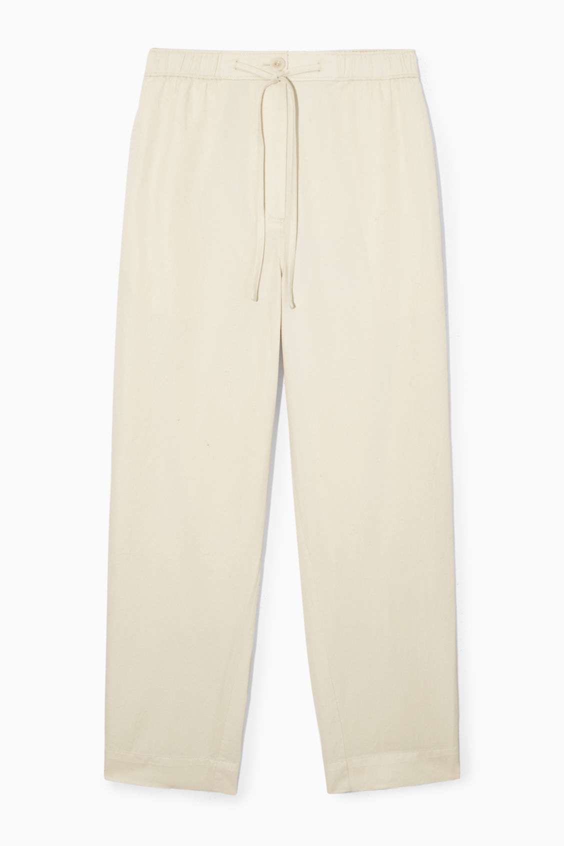 COS Barrel-Leg Drawstring Trousers in OFF-WHITE | endource