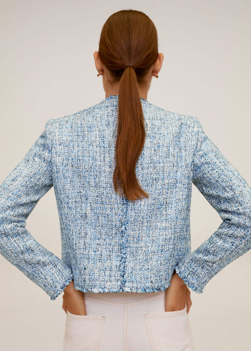 MANGO Tweed Jacket in Blue | endource