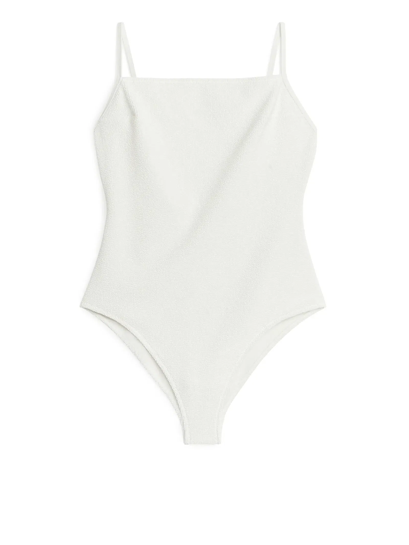 ARKET Textured Swimsuit in White | Endource