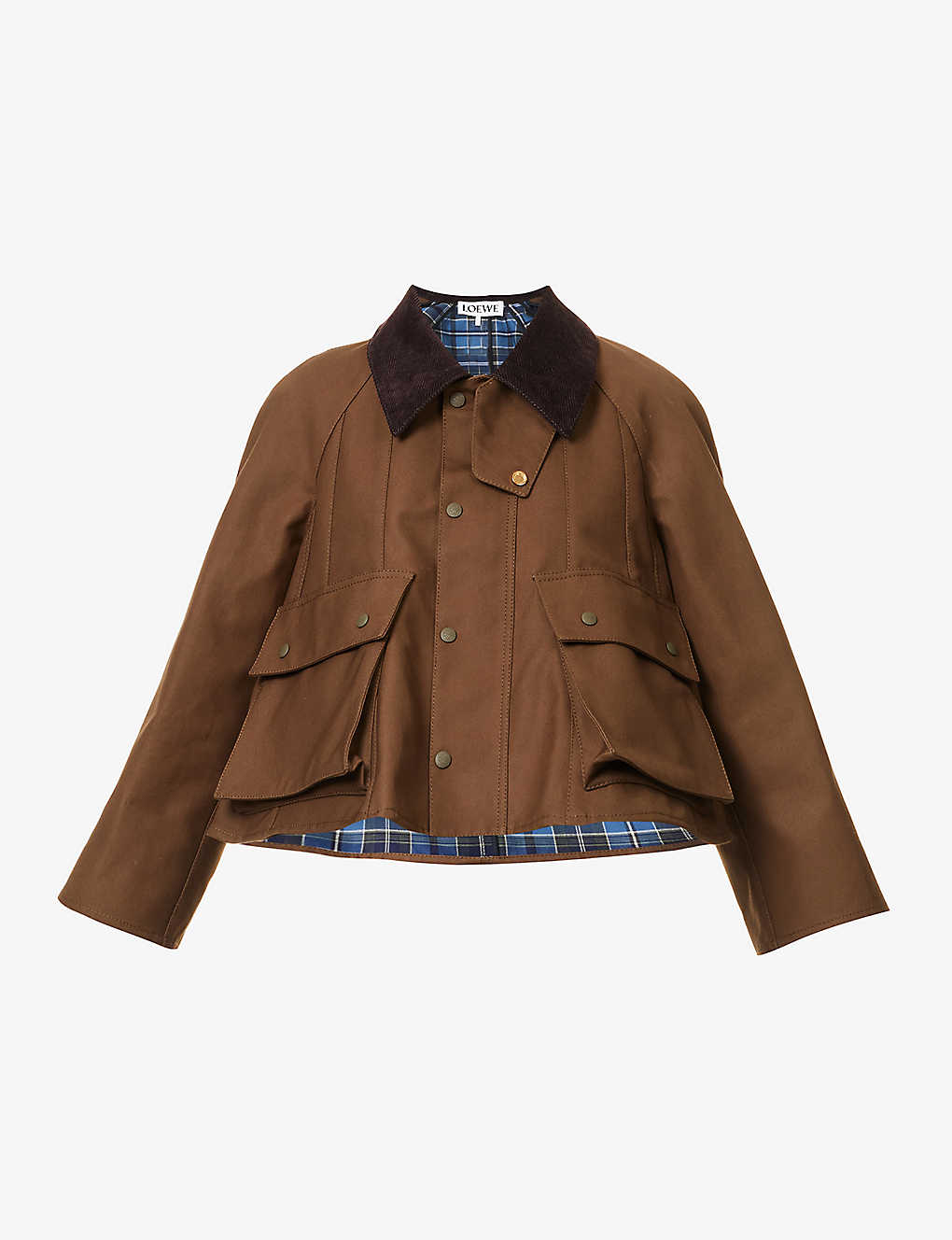 LOEWE Trapeze Dipped-Hem Jacket in KHAKIBROWN | endource