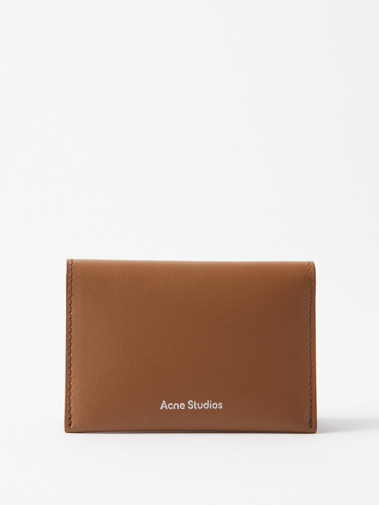 ACNE STUDIOS Logo-Print Leather Bi-Fold Wallet | endource