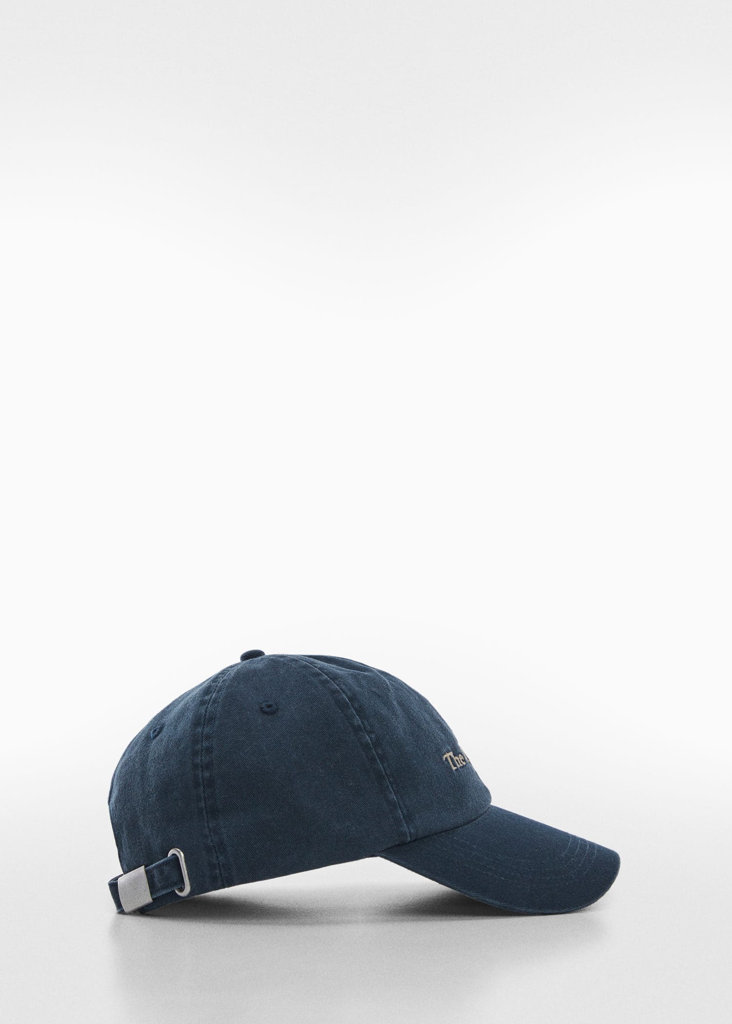 MANGO Embroidered Message Cap in Navy | endource