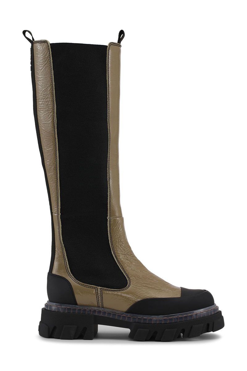 GANNI Cleated High Chelsea Boot Transp Welt Naplack | Endource