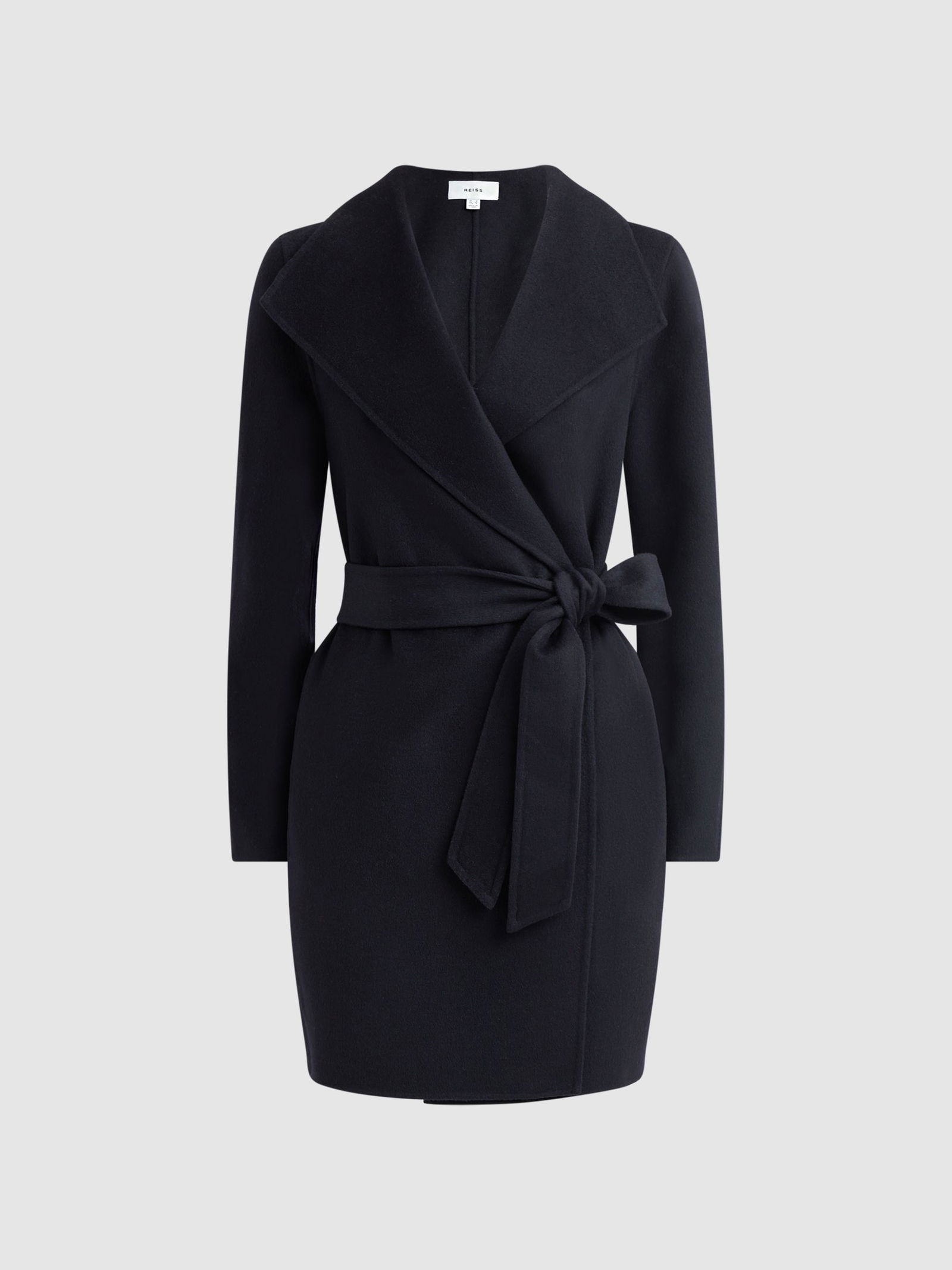 REISS Mya Double Breasted Wool Blindseam Coat in Navy | endource
