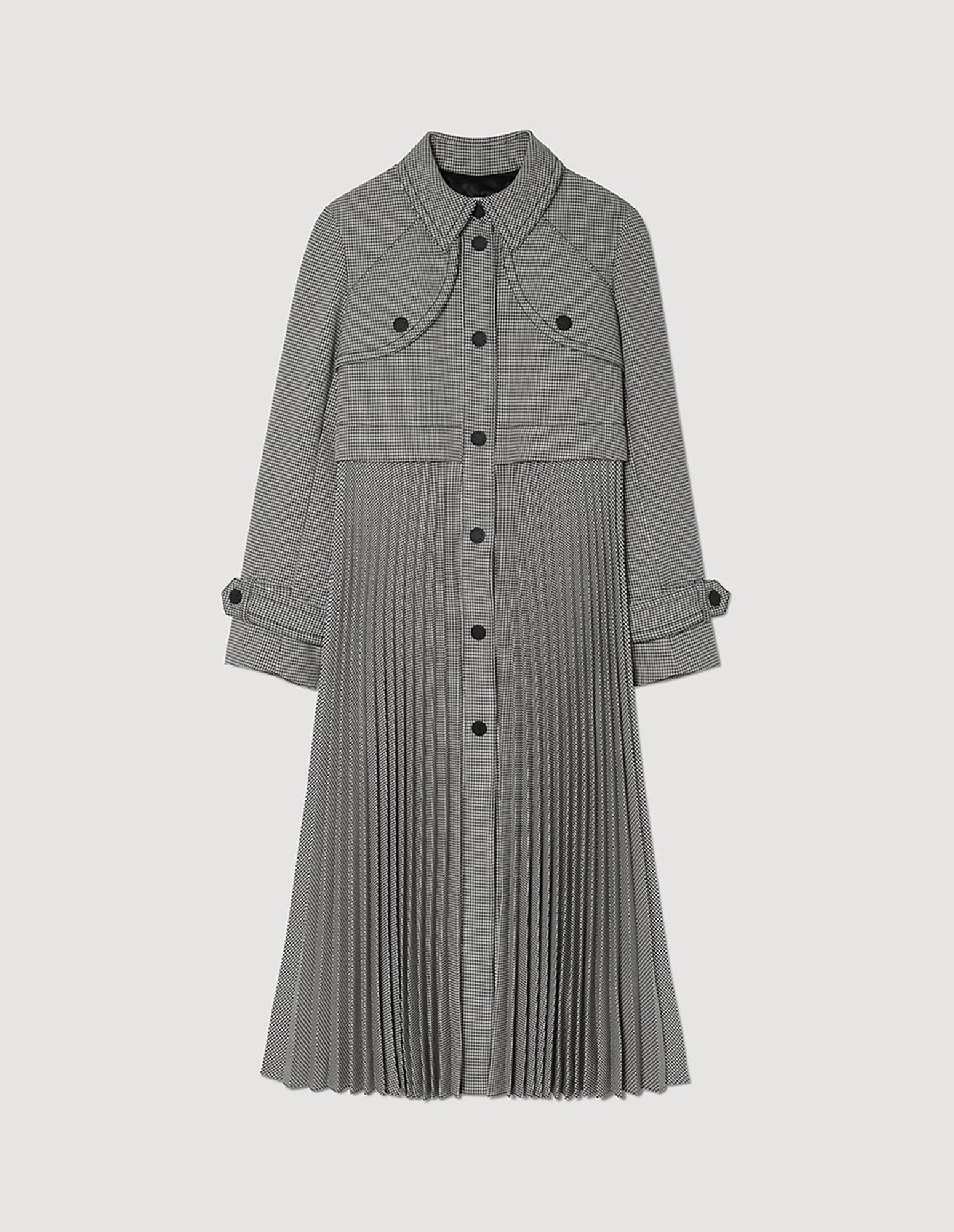 SANDRO Houndstooth Trench Coat | endource