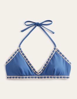 BODEN Crochet Trim Bikini Top in Globe | Endource