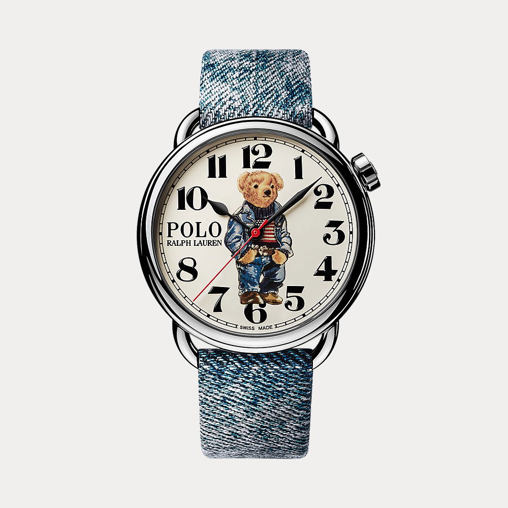 POLO RALPH LAUREN 42 MM Denim Flag Polo Bear Watch | endource