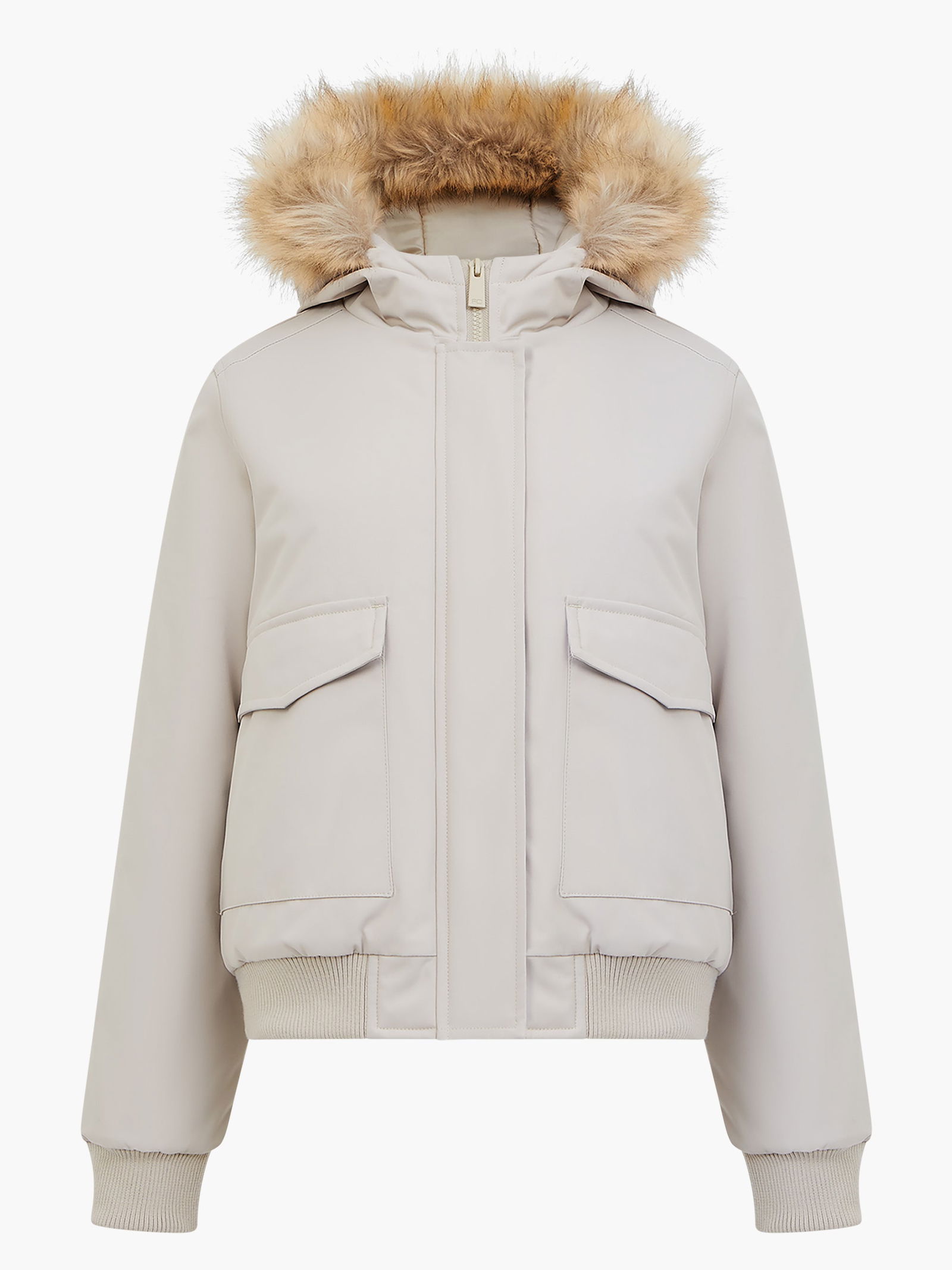 FRENCH CONNECTION Fur Parka in Stone | endource
