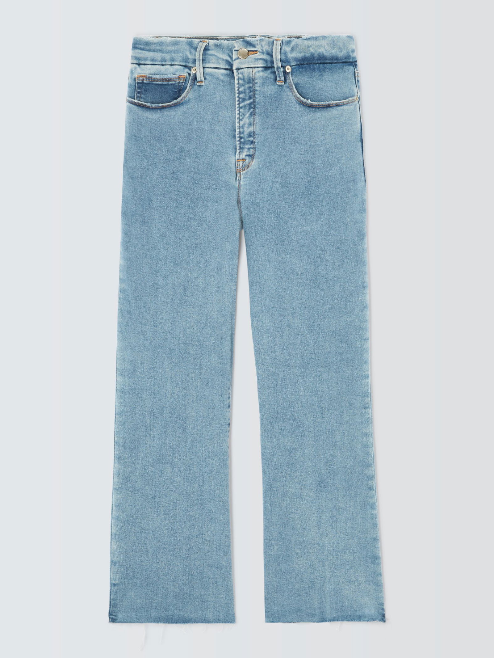 GOOD AMERICAN Good Leg Mini Boot Leg Cropped Jeans in Blue | Endource