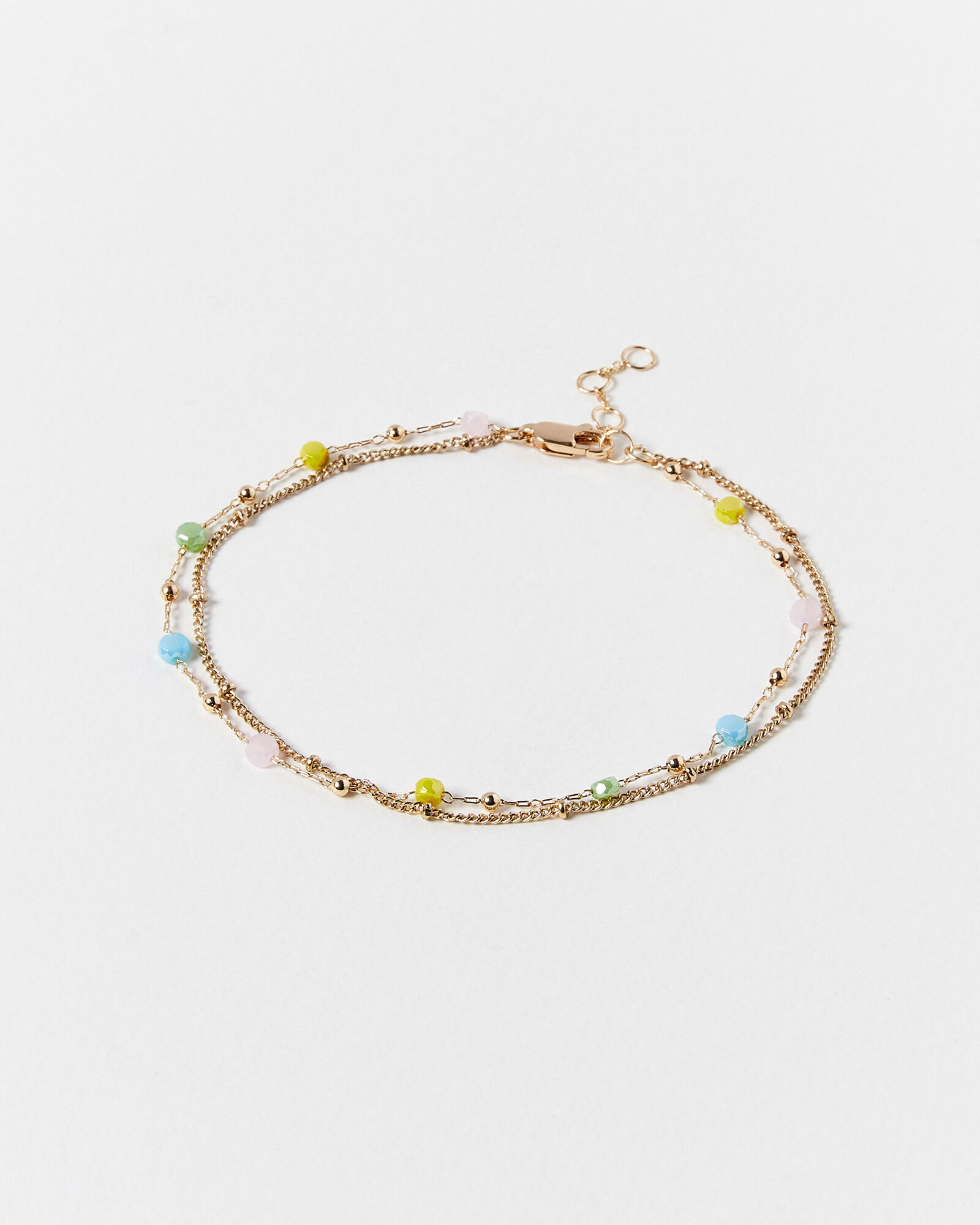 OLIVER BONAS Aiko Double Row Bead Anklet | endource