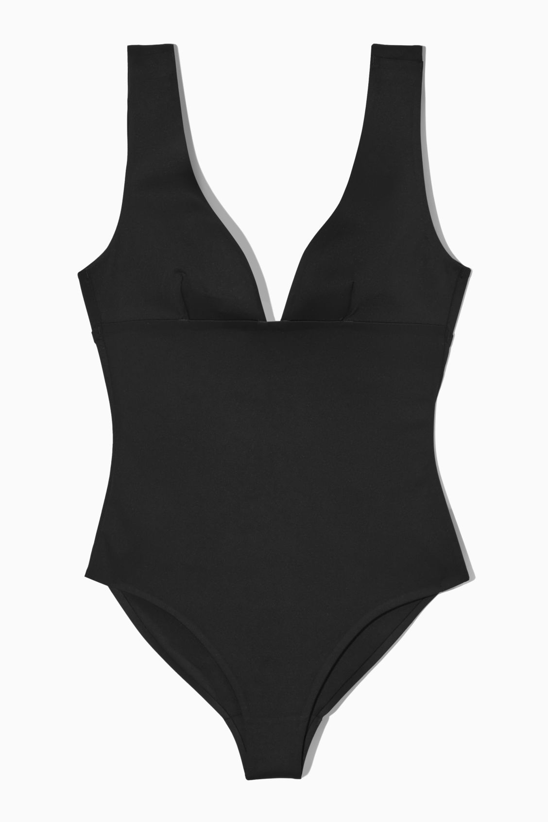 COS Open-Back Plunge Swimsuit in BLACK | endource