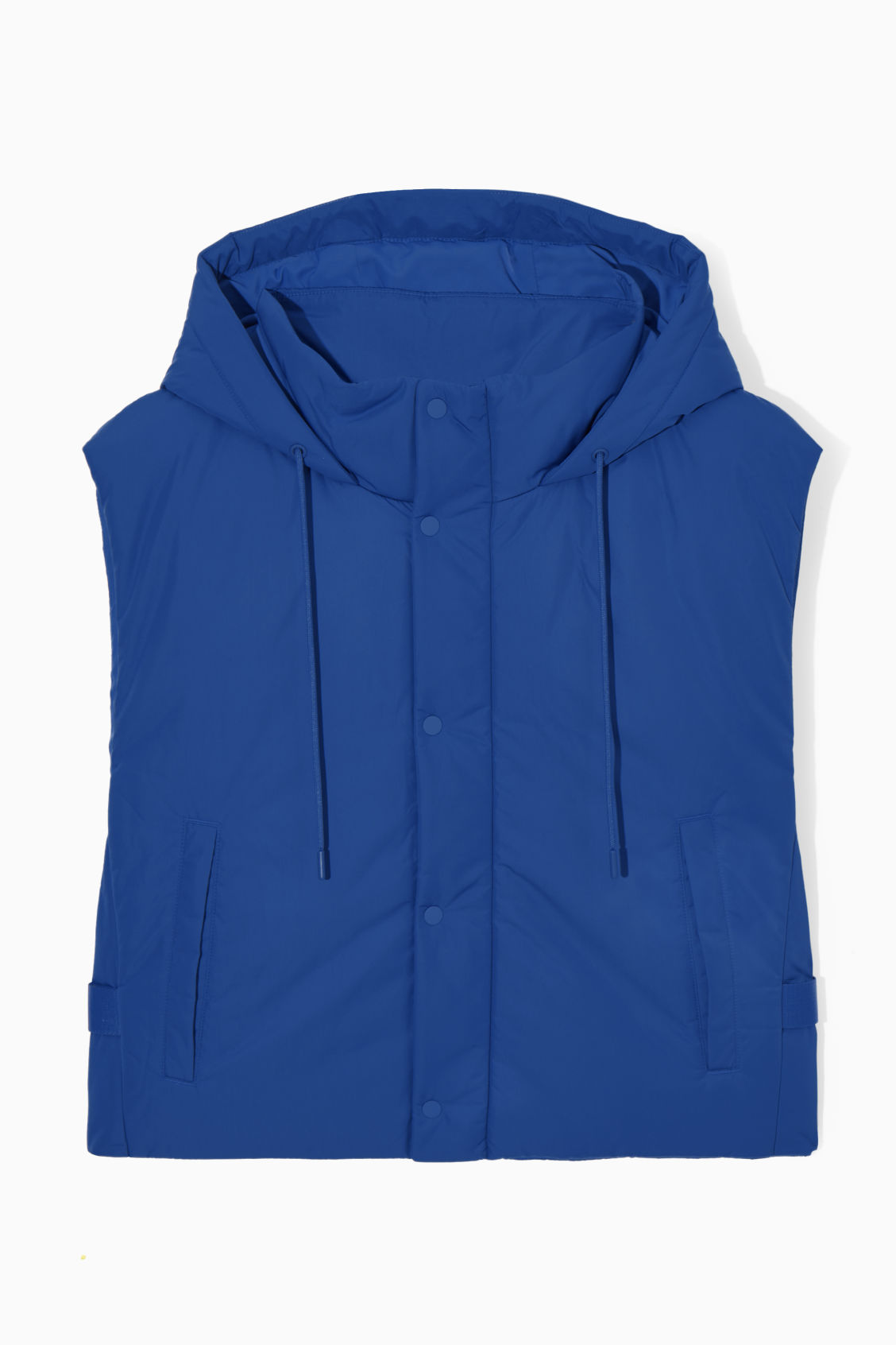 COS Padded Hooded Hybrid Gilet in BRIGHT BLUE | endource
