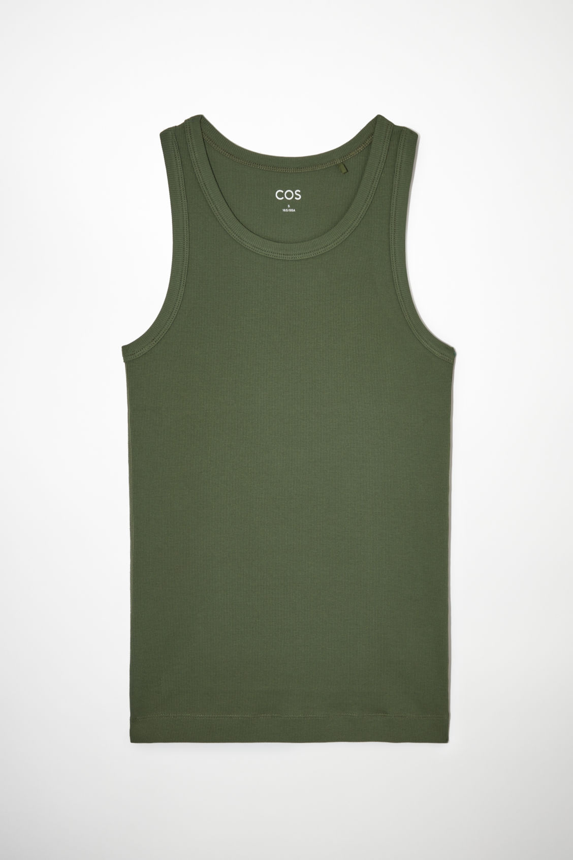 COS Ribbed Tank Top in DARK GREEN | Endource