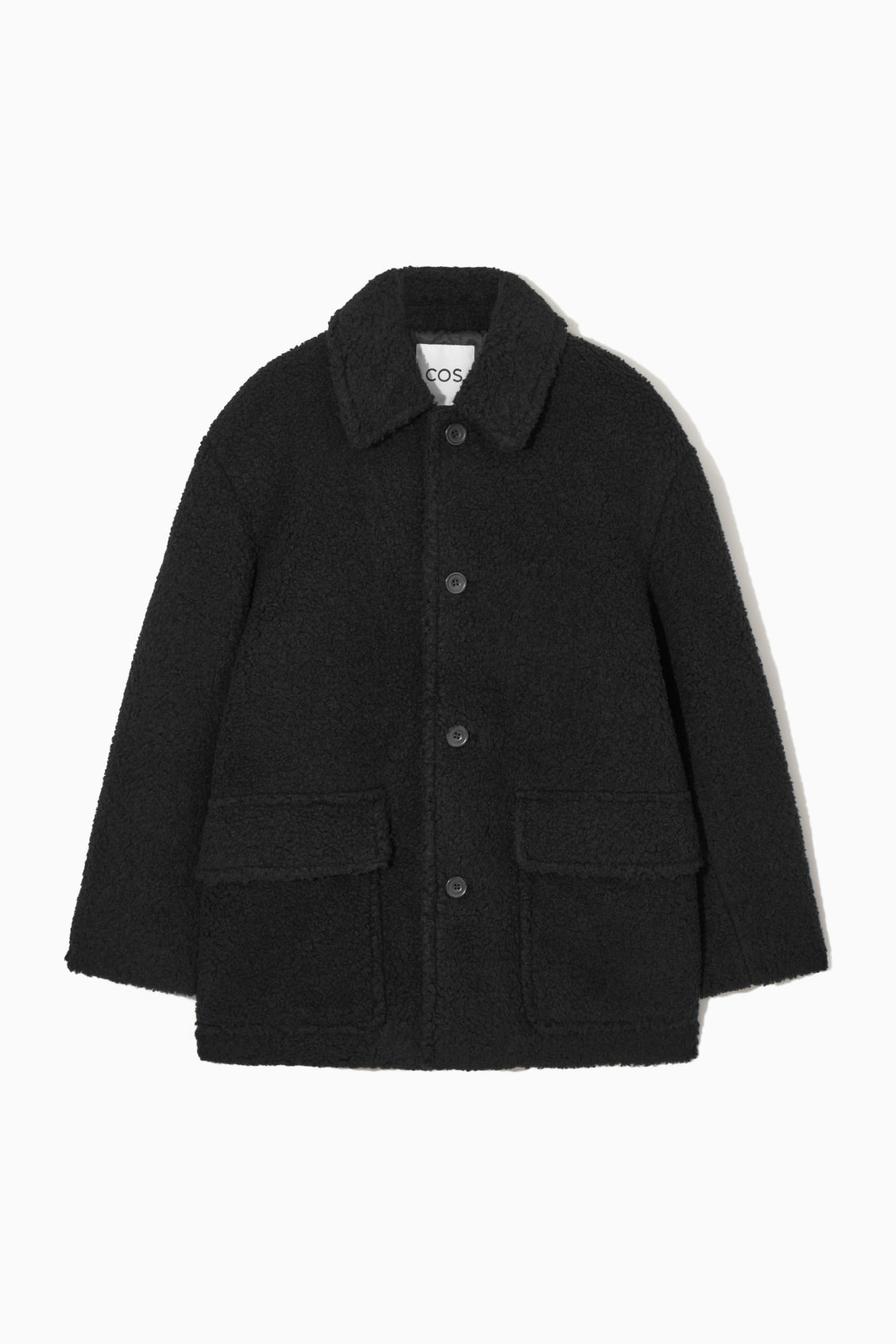 COS Padded Teddy Jacket in BLACK | endource