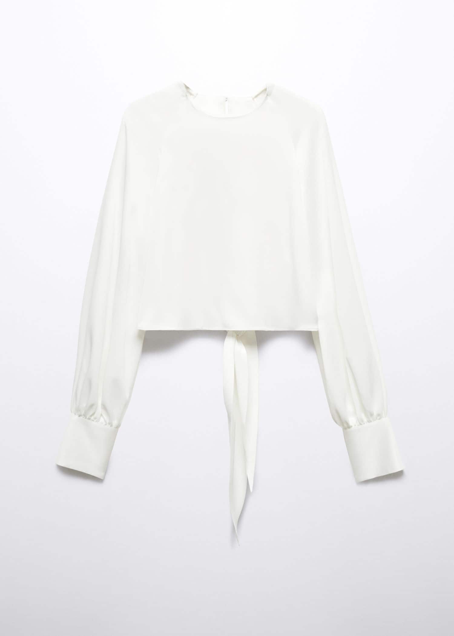 MANGO Crop Top With Open Back in Ecru | endource