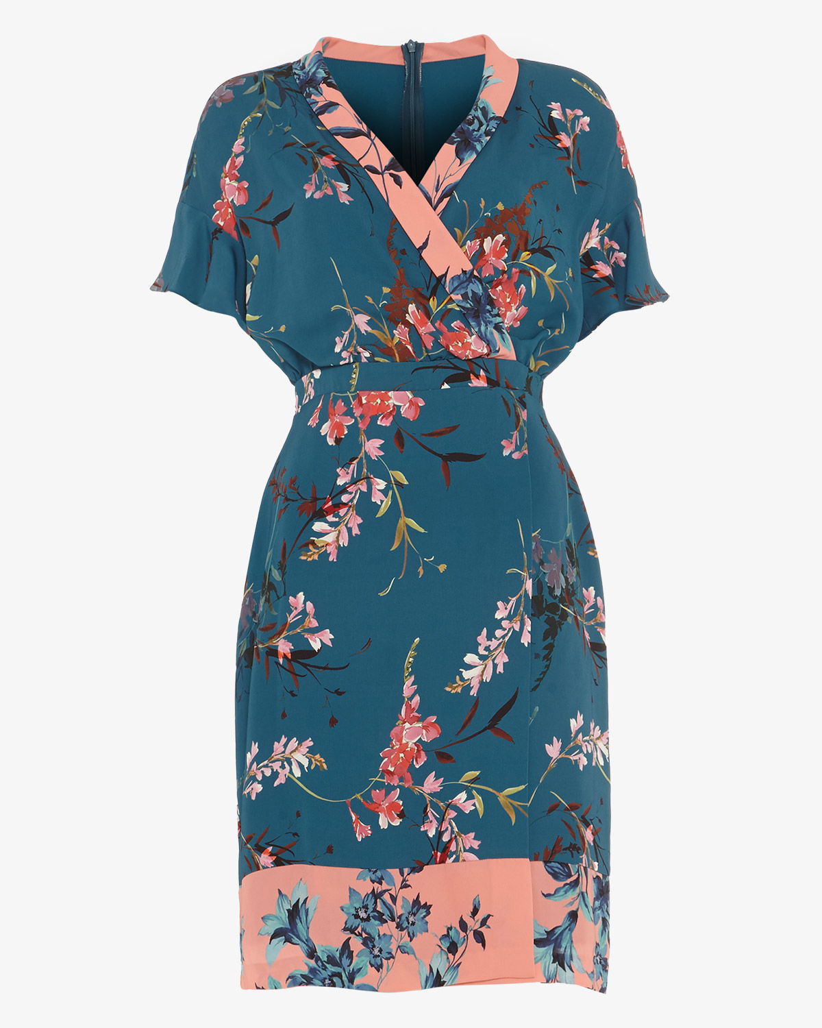 PHASE EIGHT Dianah Floral Print Dress in Peacock | endource