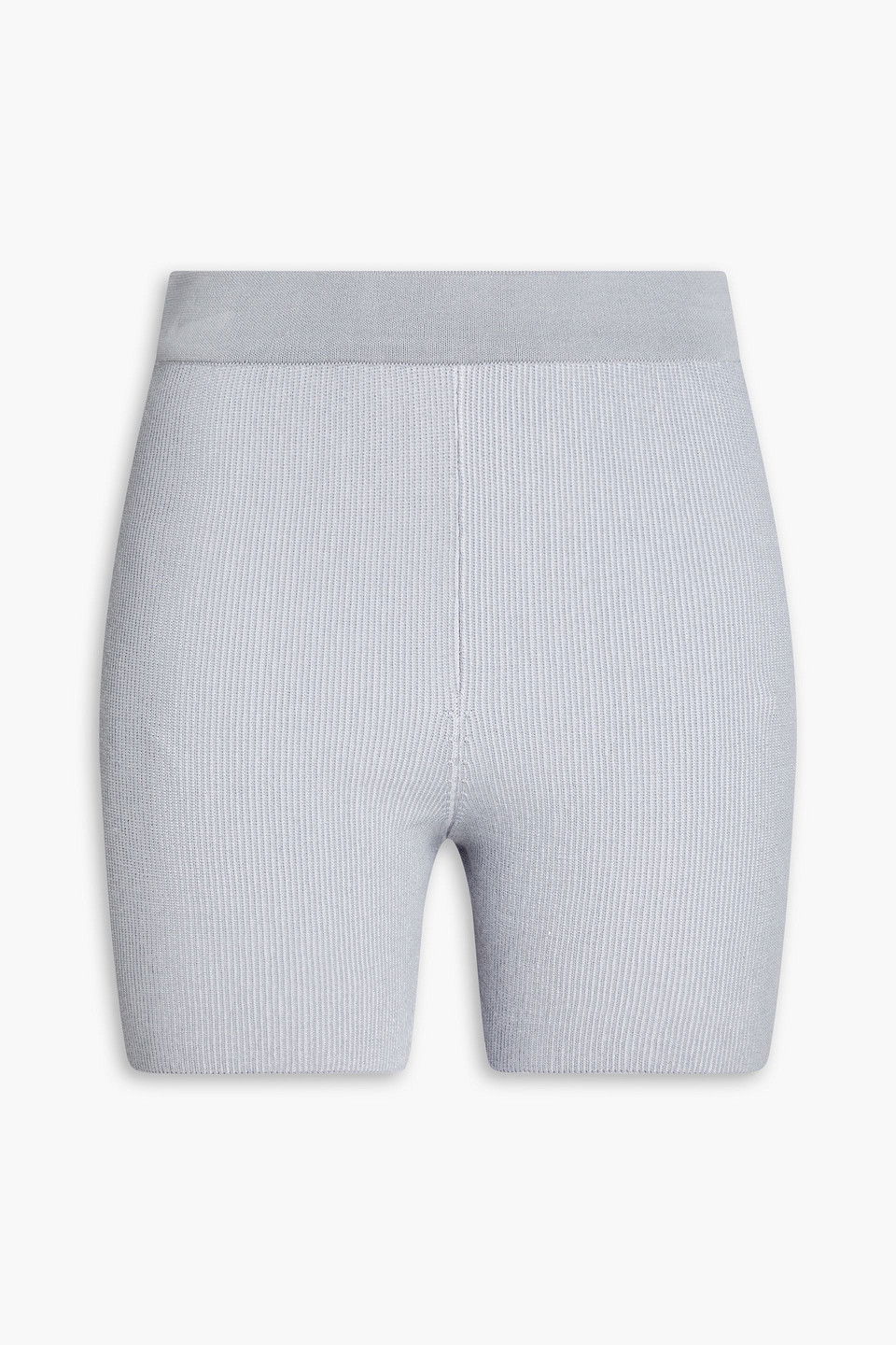 JACQUEMUS Le Arancia Ribbed-Knit Shorts in Gray | endource