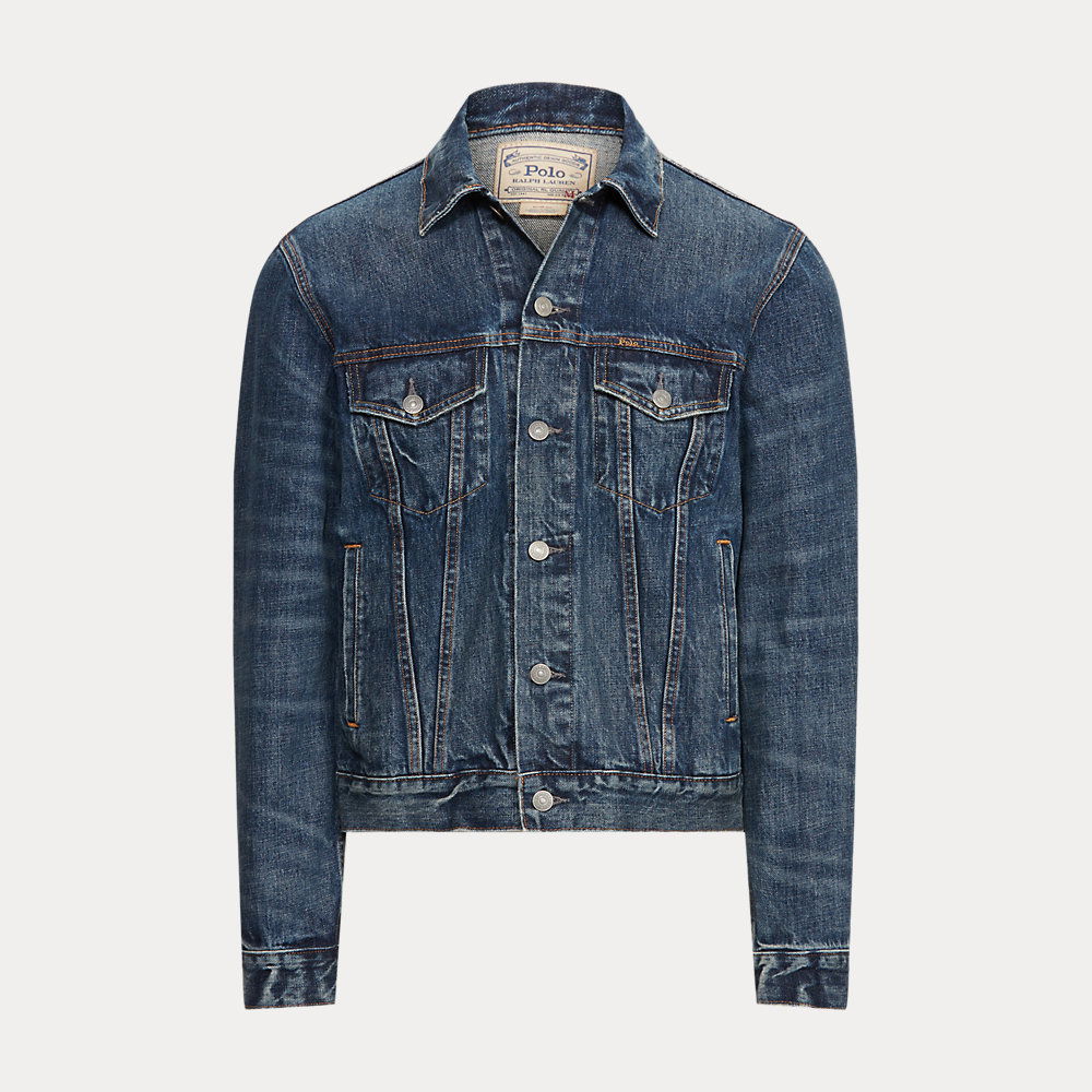 POLO RALPH LAUREN Faded Denim Trucker Jacket in Blue | endource