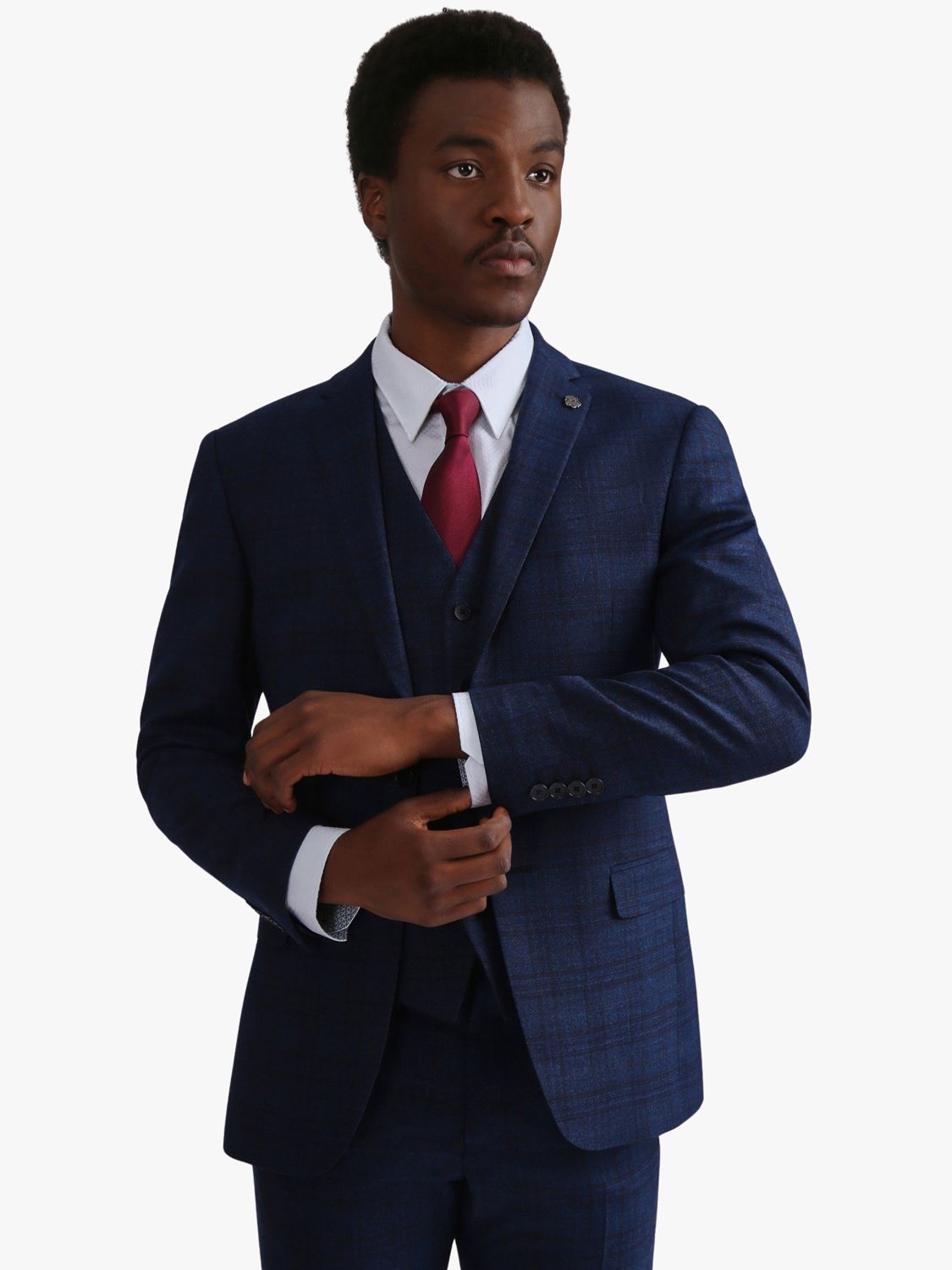 TED BAKER Munro Check Slim Fit Suit Jacket in Navy | endource