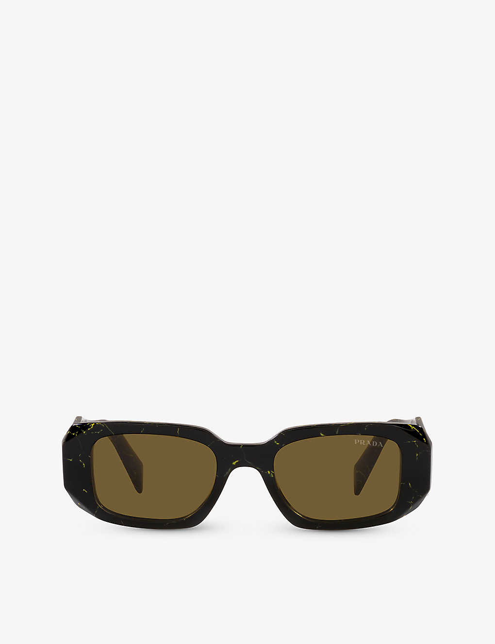 PRADA PR 17WS Rectangle-Frame Acetate Sunglasses in BLACK | Endource