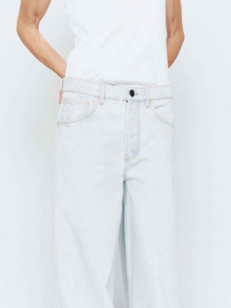 RAEY Loon Organic-Cotton Flared Jeans in Blue | endource
