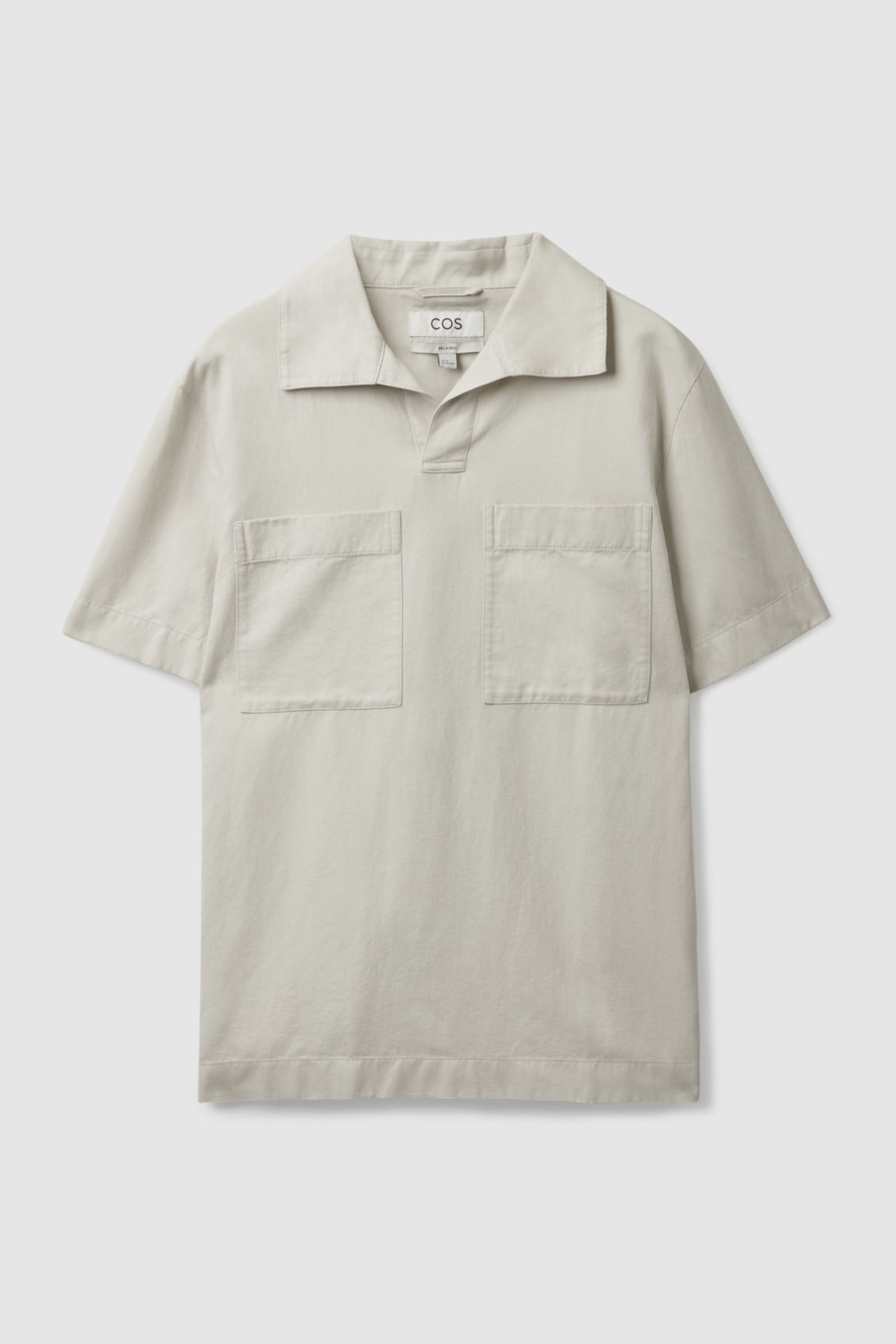 COS Open Collar Polo Shirt in OFF-WHITE | endource