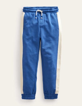 BODEN Side Panel Texture Joggers in Bluing Blue | endource