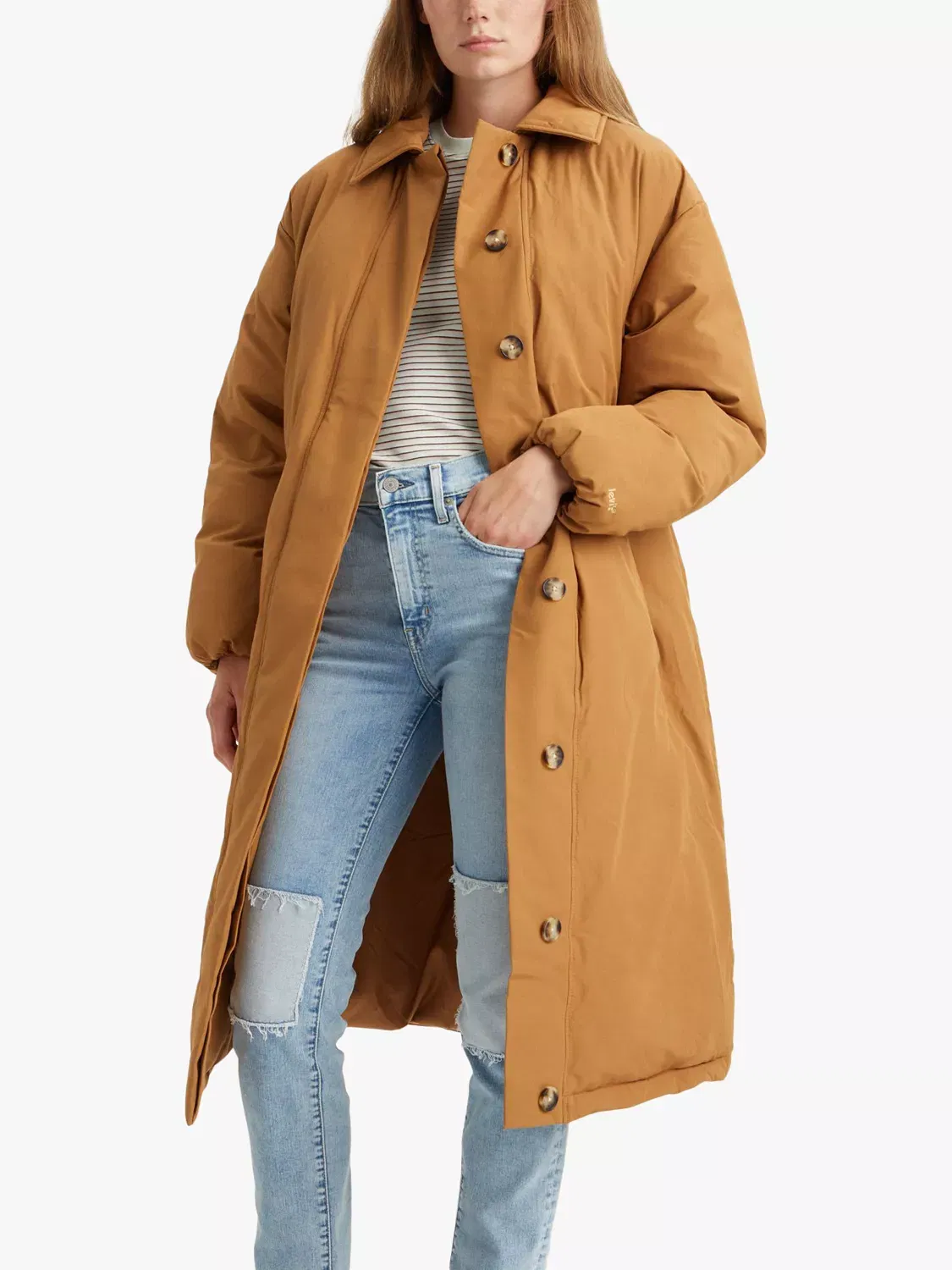 LEVI'S Plain Longline Puffer Trench Coat | endource
