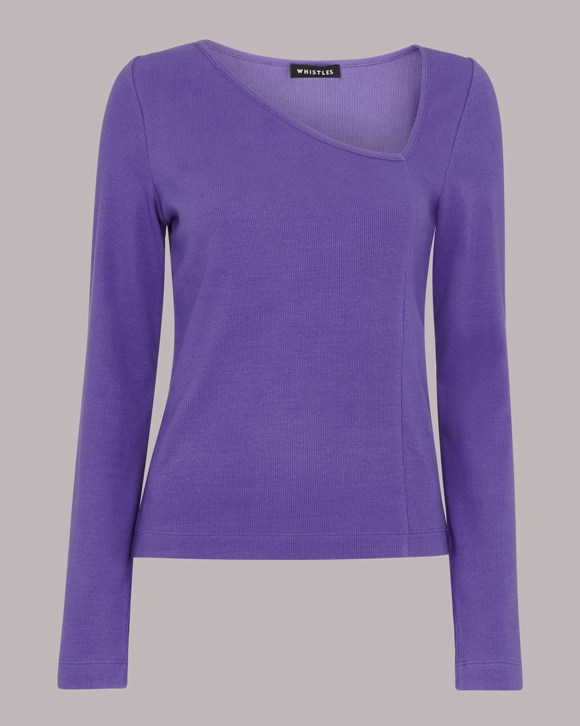 WHISTLES Ribbed Asymmetric Top in Purple | endource